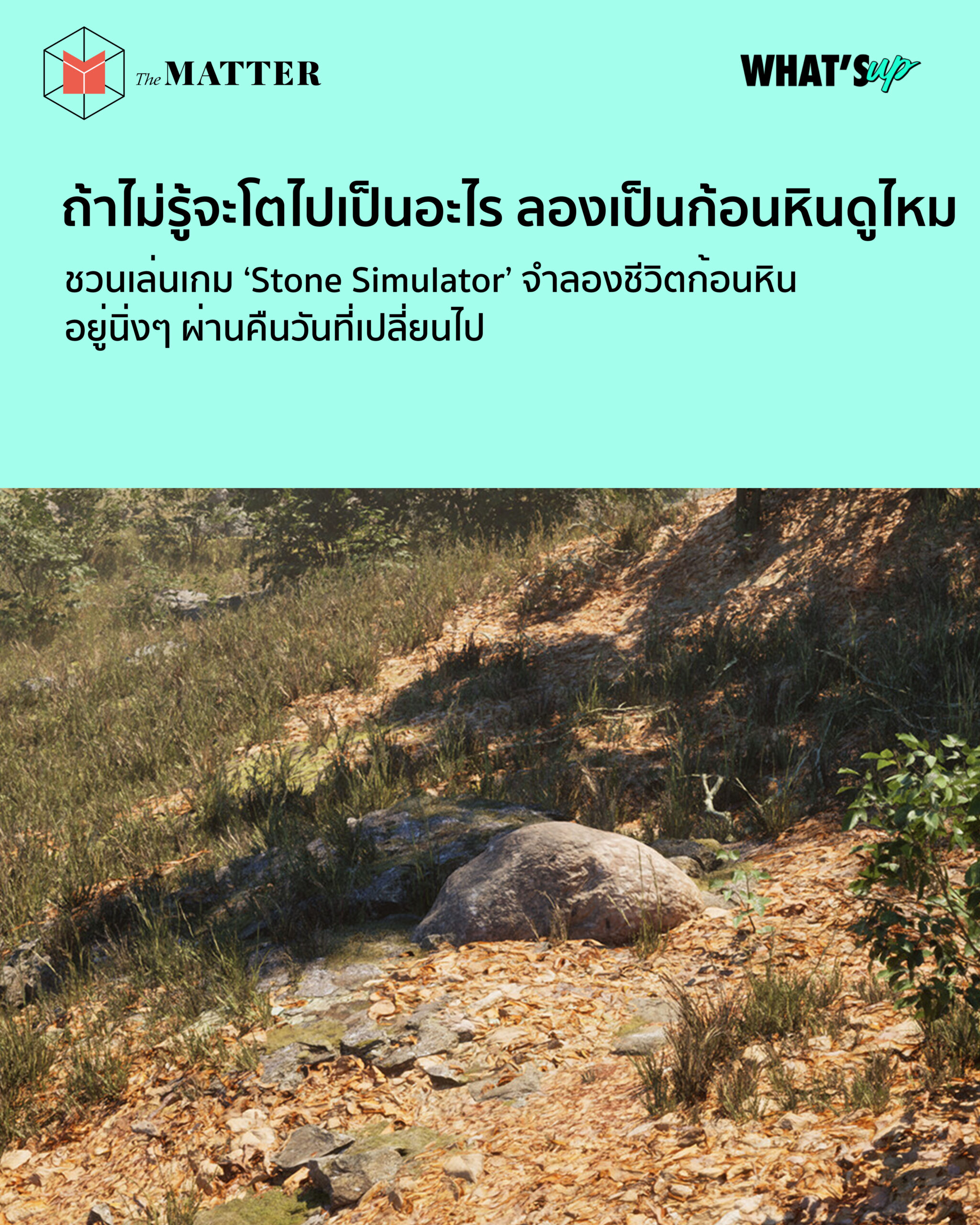 ถ้าไม่รู้จะโตไปเป็นอะไร ลองเป็นก้อนหินดูไหม ชวนเล่นเกม ‘Stone Simulator ...